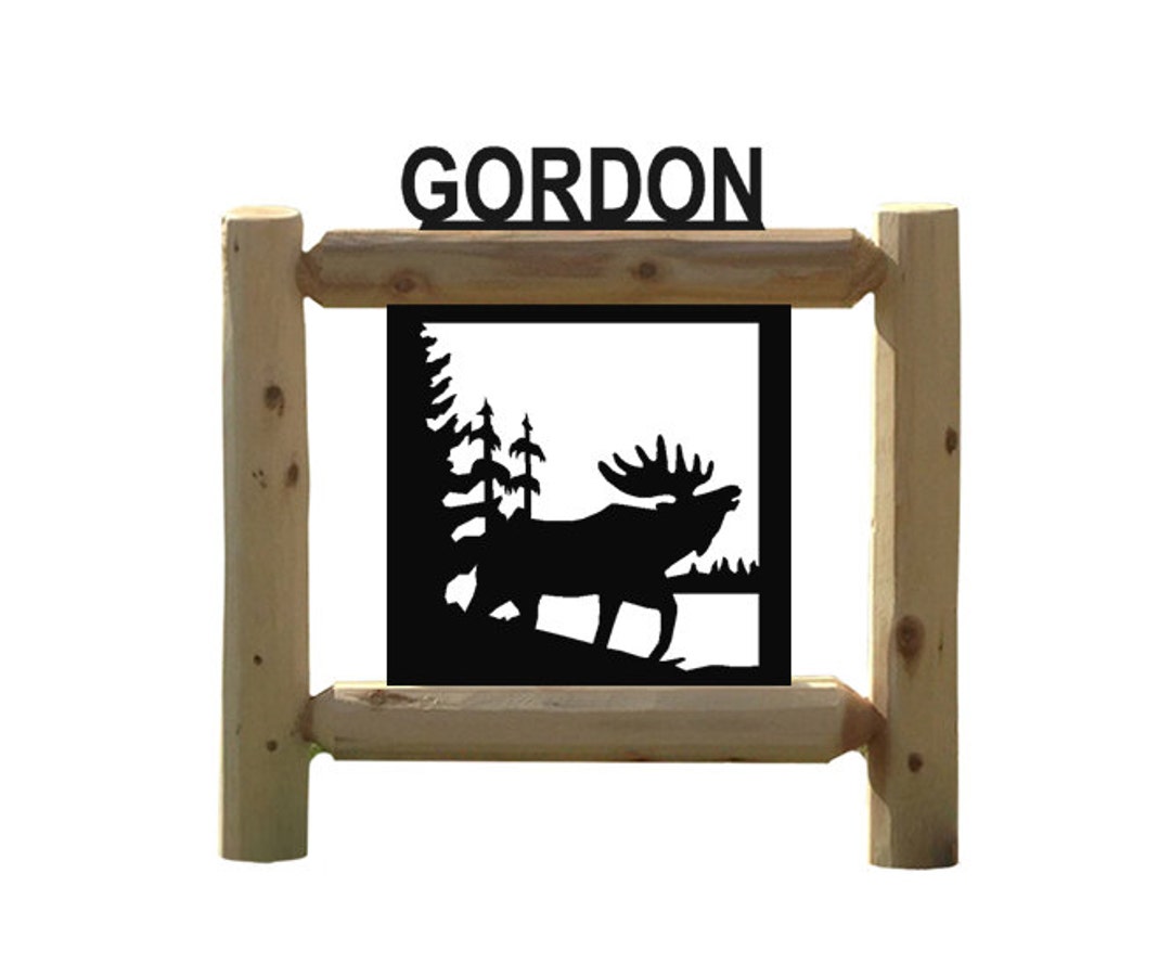 Moose Cedar Log Outdoor Sign - Etsy