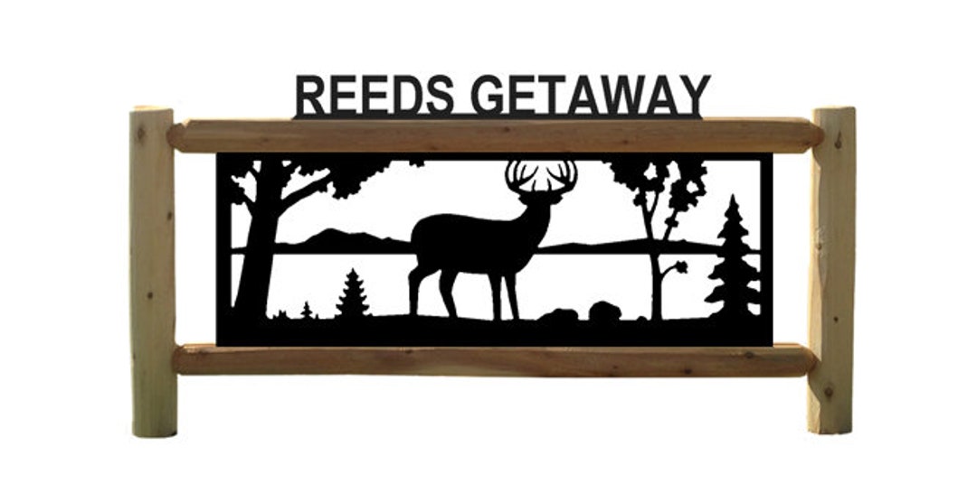 Whitetail Deer Cedar Log Outdoor Sign - Etsy