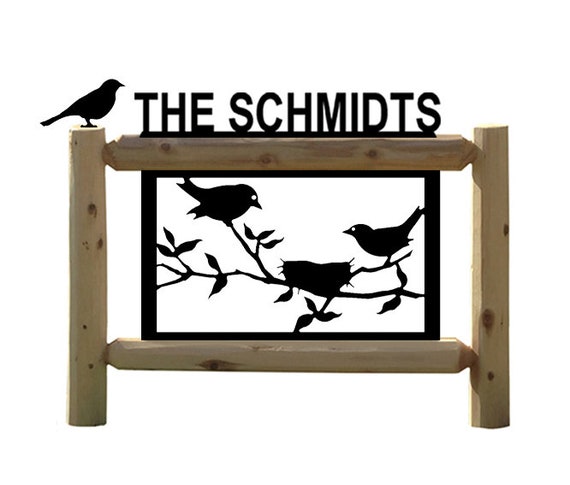 Bird Cedar Log Outdoor Sign | Etsy