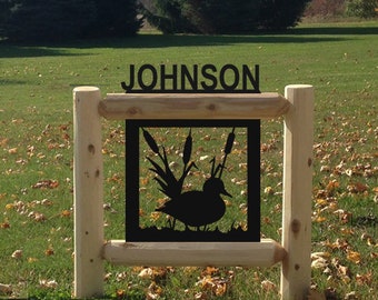 Personalized Deer Cedar Log Outdoor Sign | Etsy
