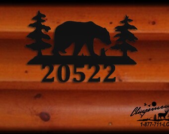 Bear Address Sign, House Number Sign, Last Name Sign, Address Sign ...