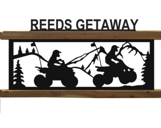 Atv and Four Wheeler Cedar Log Outdoor Sign - Etsy