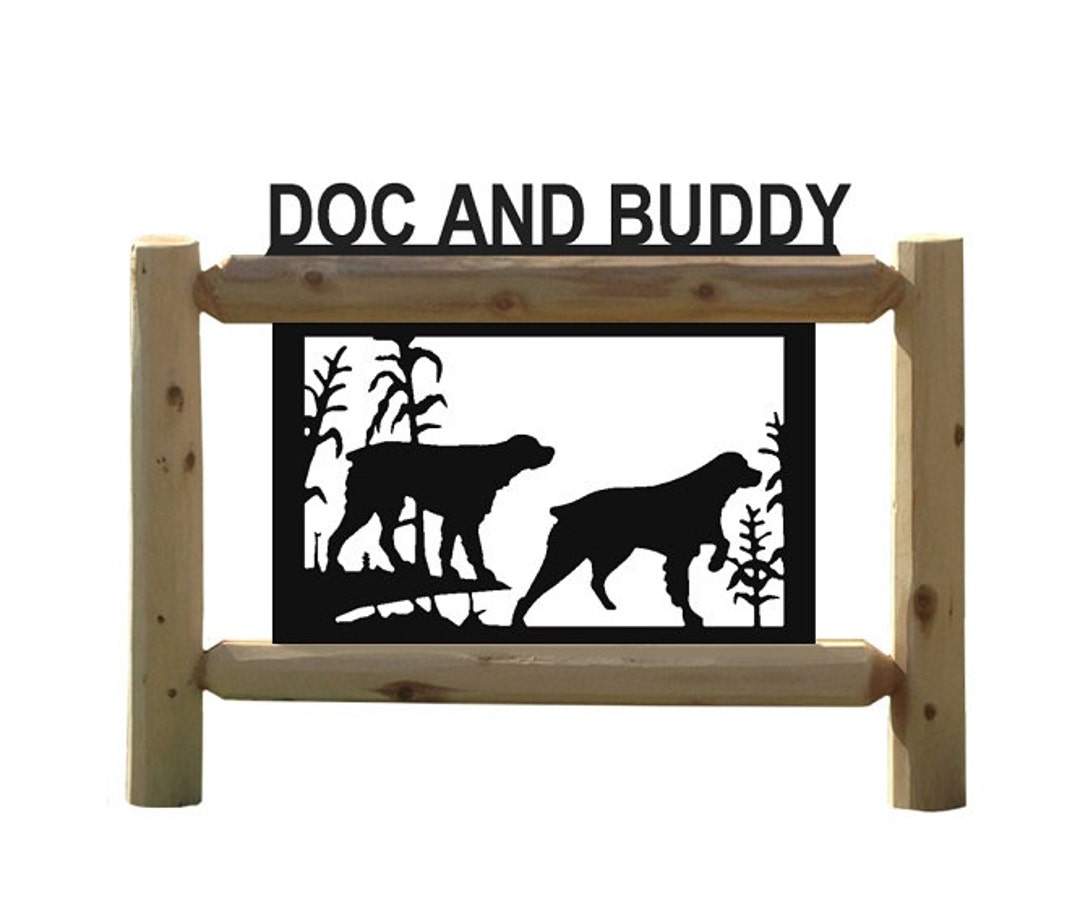 Hunting Dog Cedar Log Outdoor Sign - Etsy