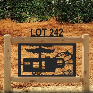 5th Wheel Camping Cedar Log Outdoor Sign With Lot Number - Etsy