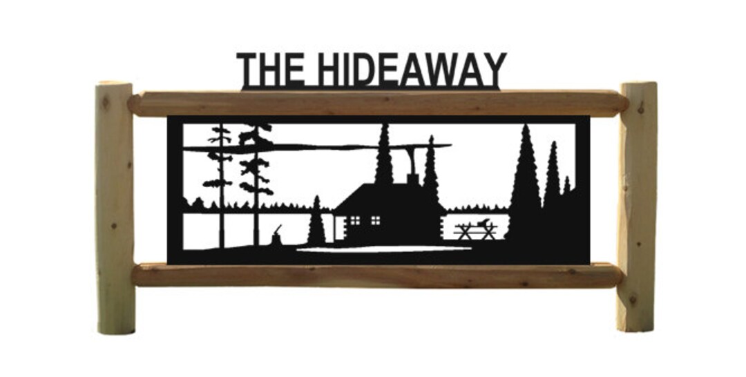 Cabin Cedar Log Outdoor Sign - Etsy