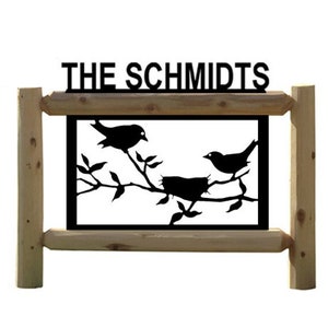 Bird Cedar Log Outdoor Sign - Etsy
