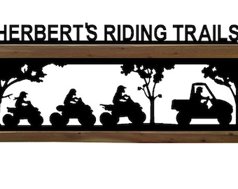 Atv and Four Wheeler Cedar Log Outdoor Sign | Etsy