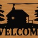 Log Cabin Outdoor Welcome Sign - Etsy