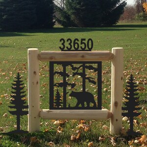 Bear Cedar Log Outdoor Sign - Etsy