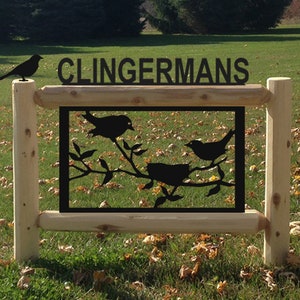 Bird Cedar Log Outdoor Sign | Etsy
