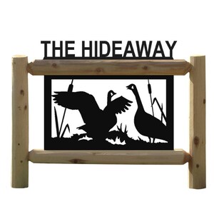 Geese Cedar Log Outdoor Sign - Etsy