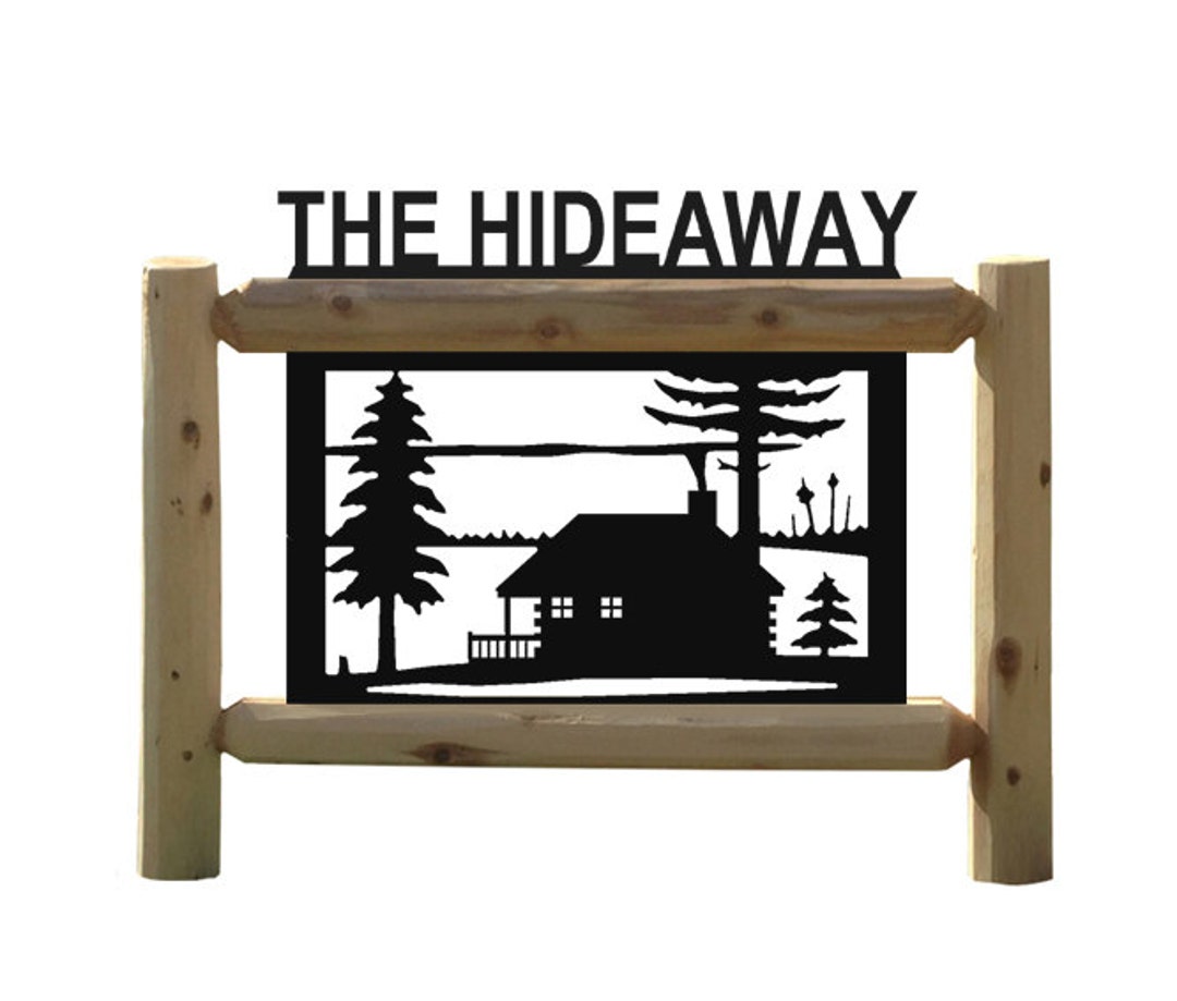 Cabin Cedar Log Outdoor Sign - Etsy