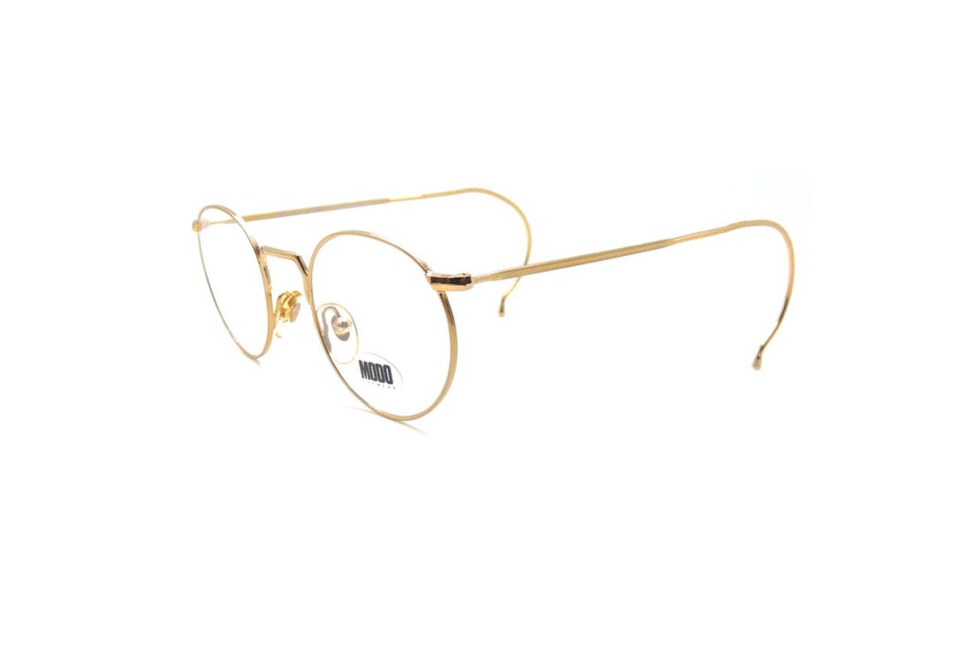 Modo Eyewear Italian Panto Shape Frames With Curled Temples in Shiny ...