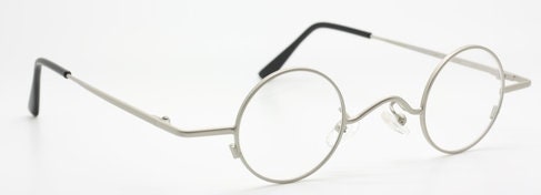 Vintage Small Round Prescription Glasses in A Matt Silver Finish by ...