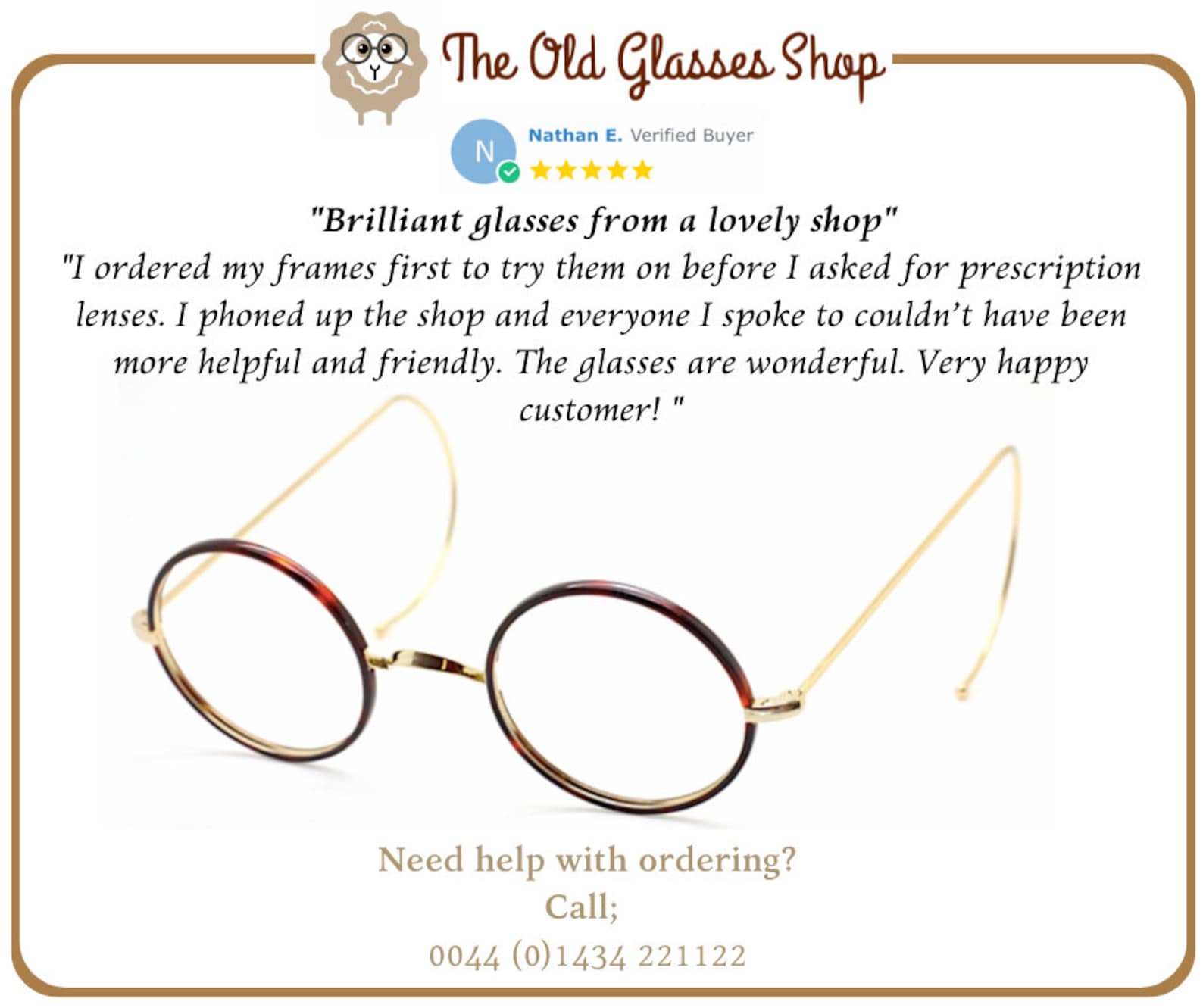 Round NHS Style Spectacles by Beuren With Saddle Bridge and Chestnut ...