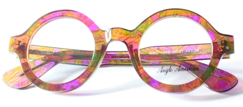 True Round Eyewear Anglo American 180E Thick Rimmed Acetate Glasses in ...