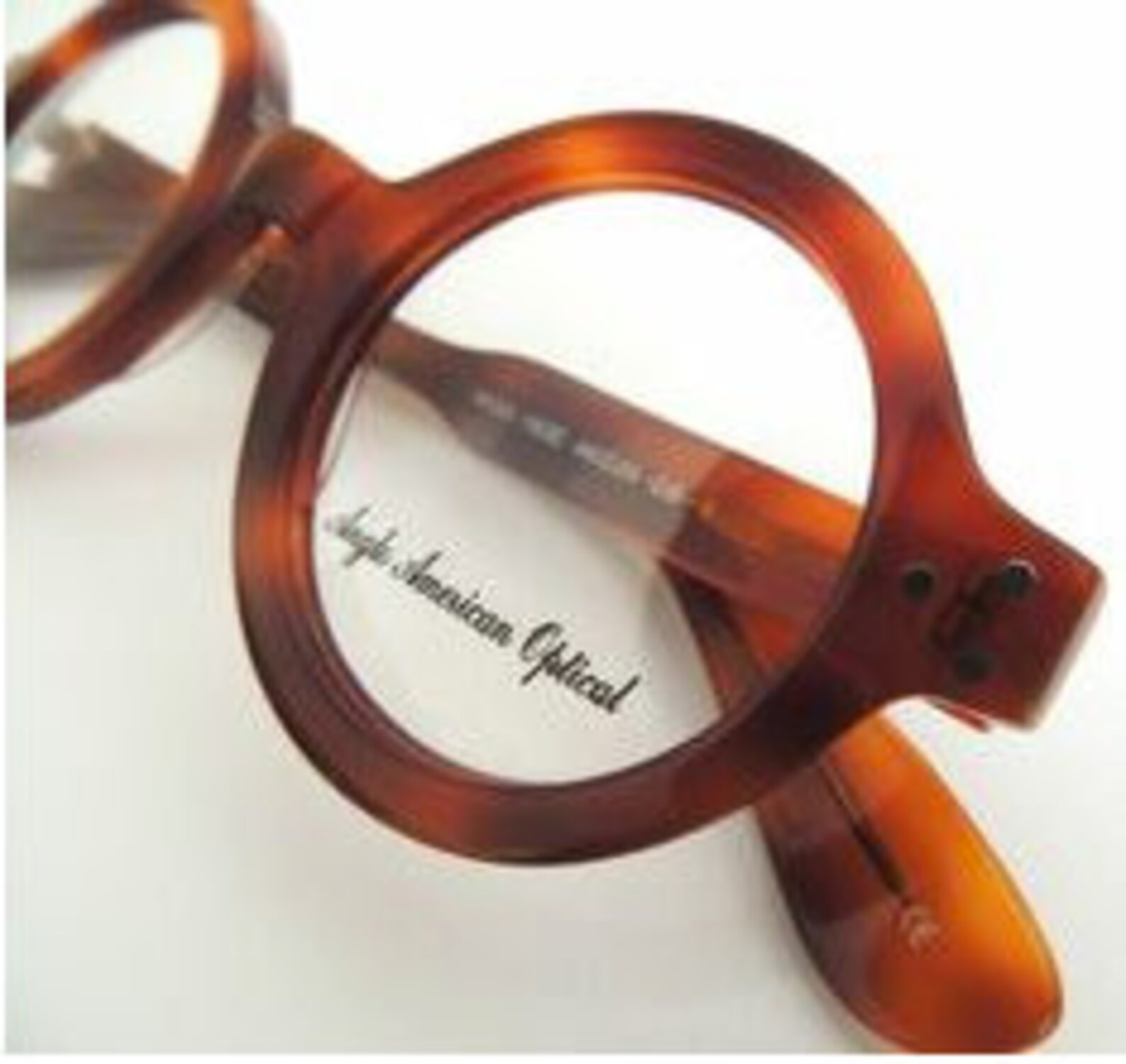 Anglo American 180E Thick Rimmed Round Glasses Tortoiseshell - Etsy