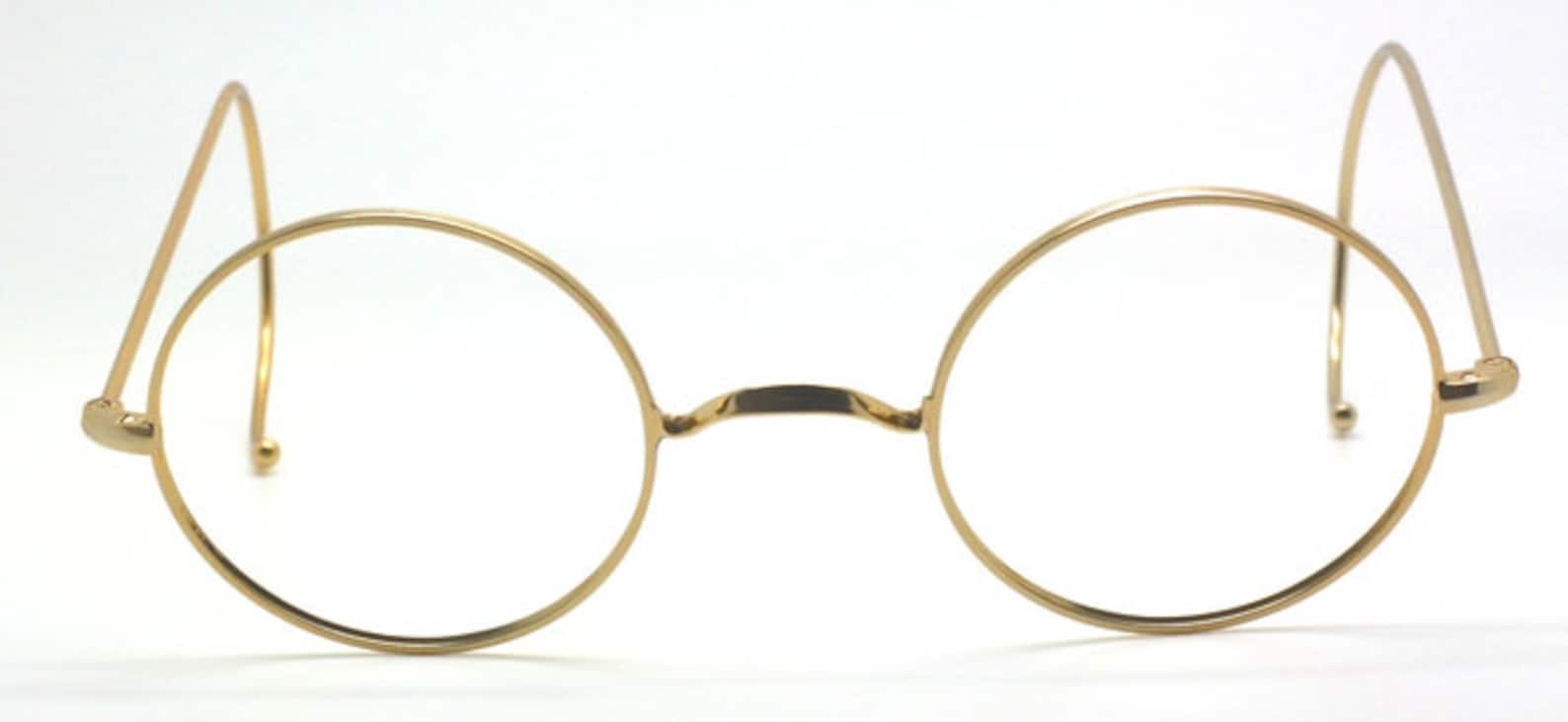 True Round Glasses Gold Metal Eyewear By Beuren With Saddle | Etsy