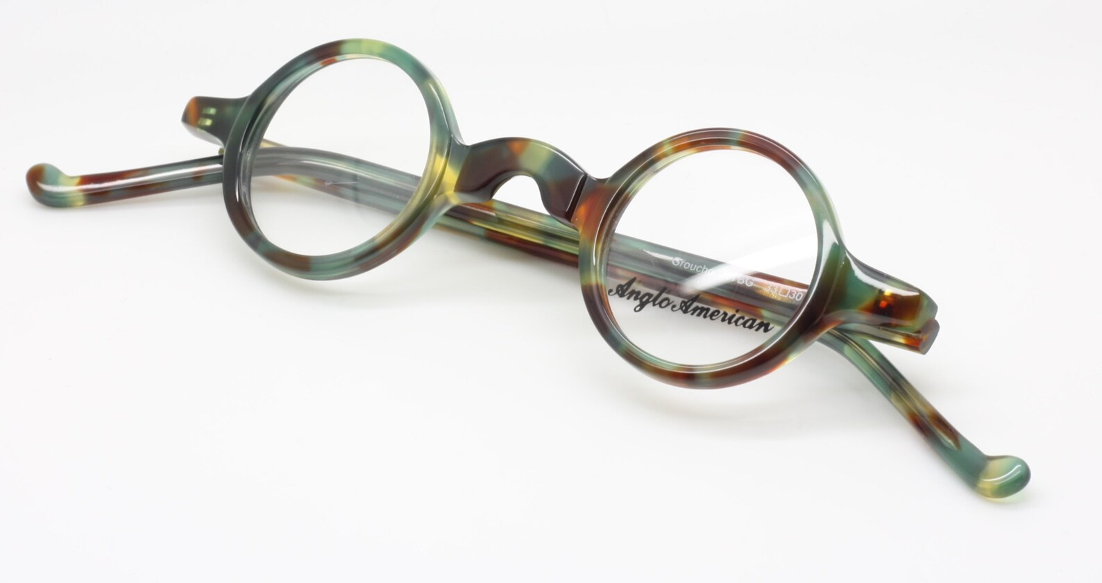 Anglo American Groucho True Round Small Lens Glasses in Green - Etsy