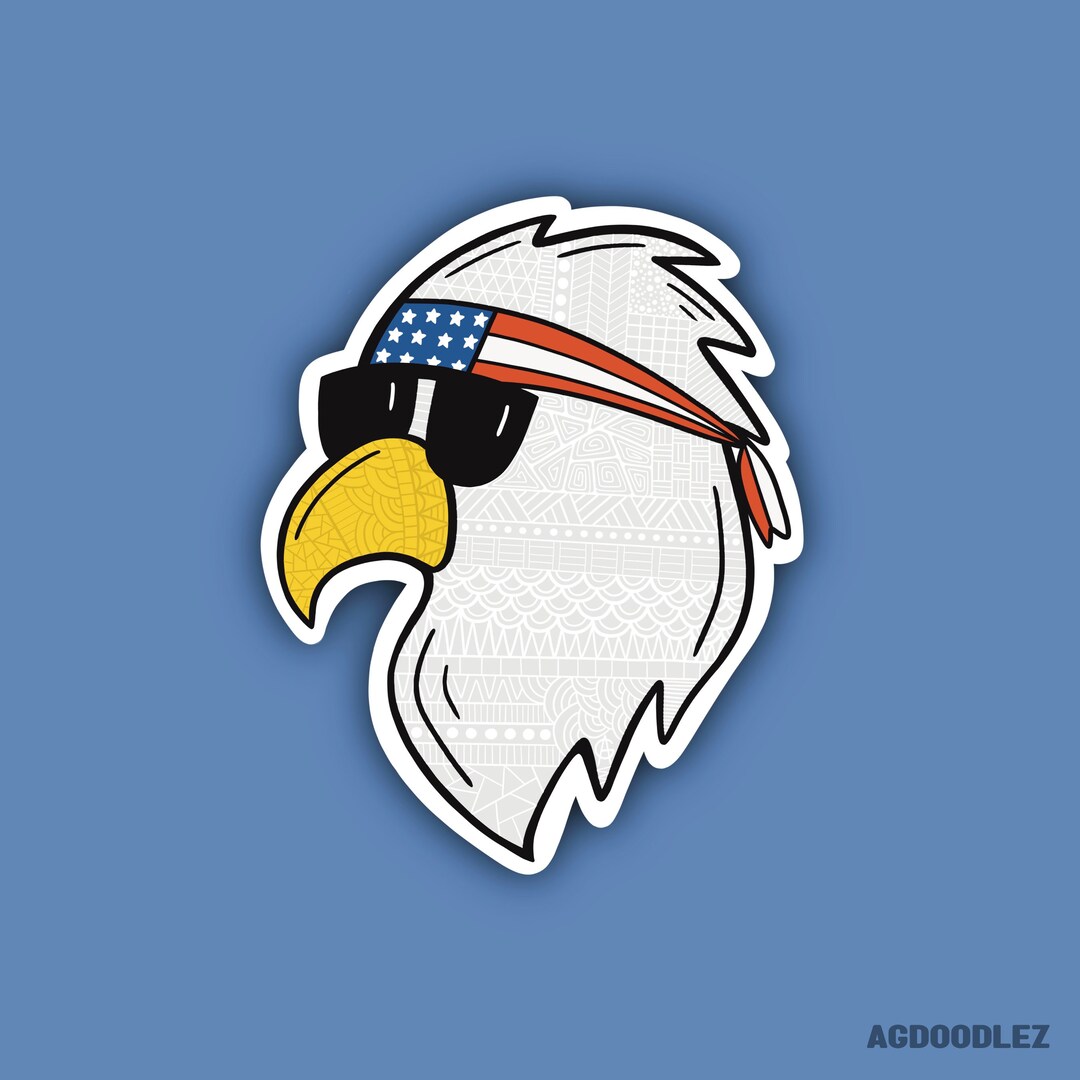 Patriotic Eagle Waterproof Sticker - Etsy