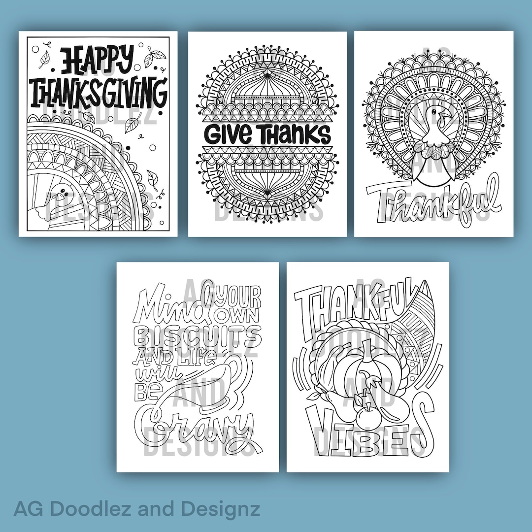 Thankful Vibes / Thanksgiving Coloring Pages, Positive Mantras ...