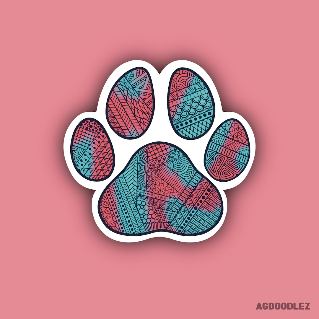 Dog Paw Print Waterproof Sticker - Etsy