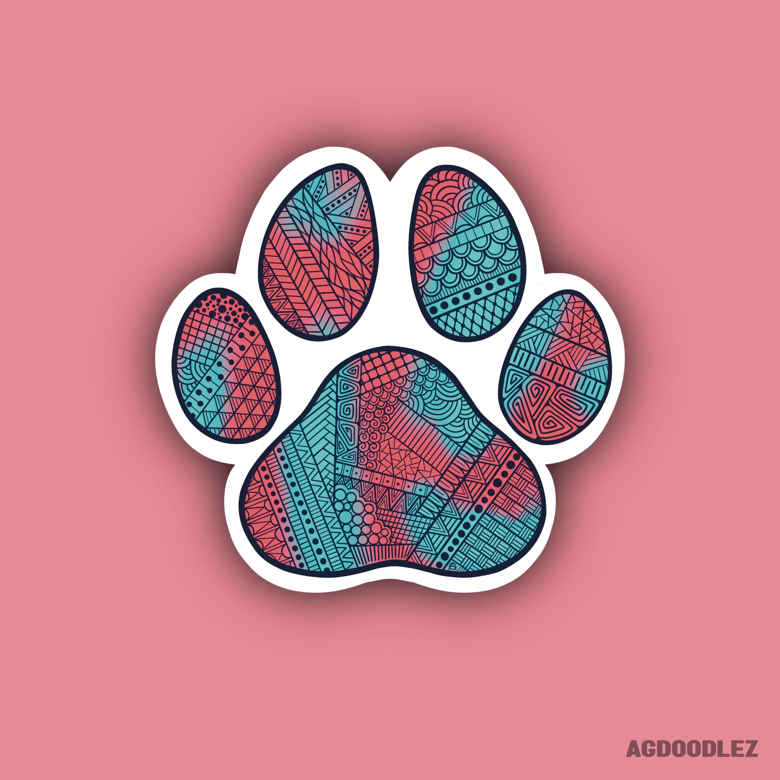 Dog Paw Print Waterproof Sticker - Etsy