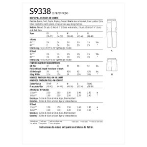 Simplicity 9338/ R11090 Men's Pull-on Pants or Shorts by Mimi G. One ...