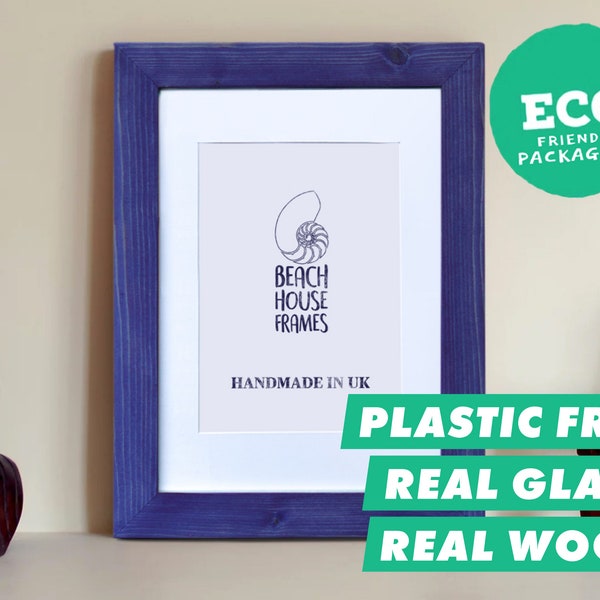 Shabby Chic Navy Blue Photo Frame - Etsy