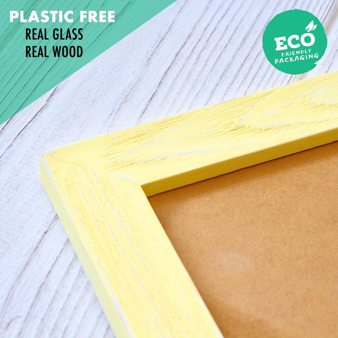 Yellow Picture Frame Rustic | Photo Frame | A2, A3, A4, A5, 5X5, 5X7 ...