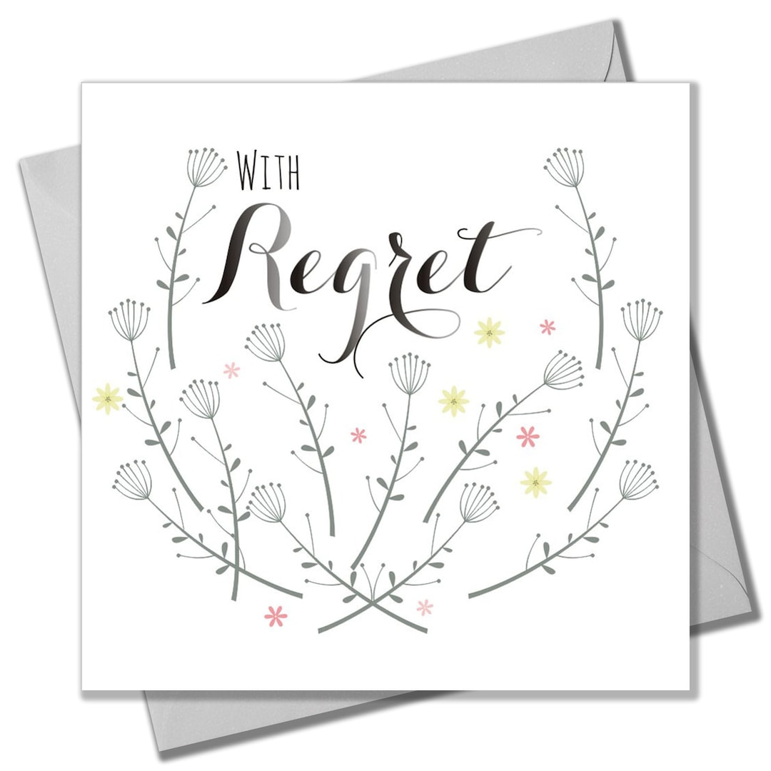 Wedding Card, Flowers, With Regret - Etsy