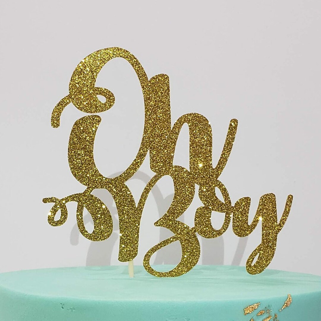 Oh Boy Cake Topper, Baby Shower - Etsy