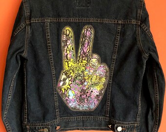 Jacket Peace Sign - Etsy