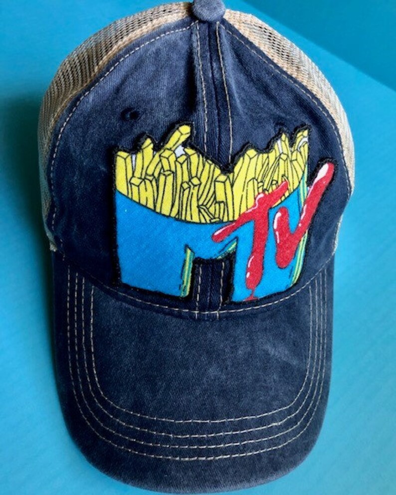 MTV Logo Trucker Hat French Fries 80s Retro Music Television - Etsy
