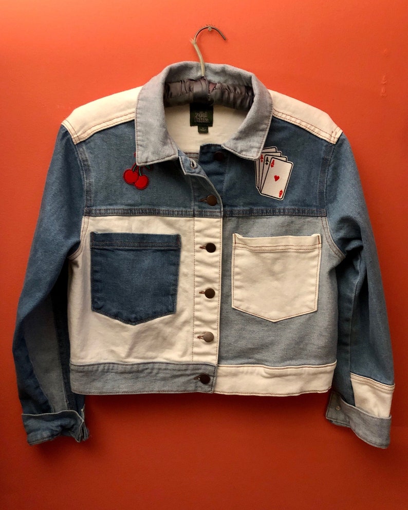 Patchwork Jean Jacket 80s New Wave Punk Rock Mod Style - Etsy