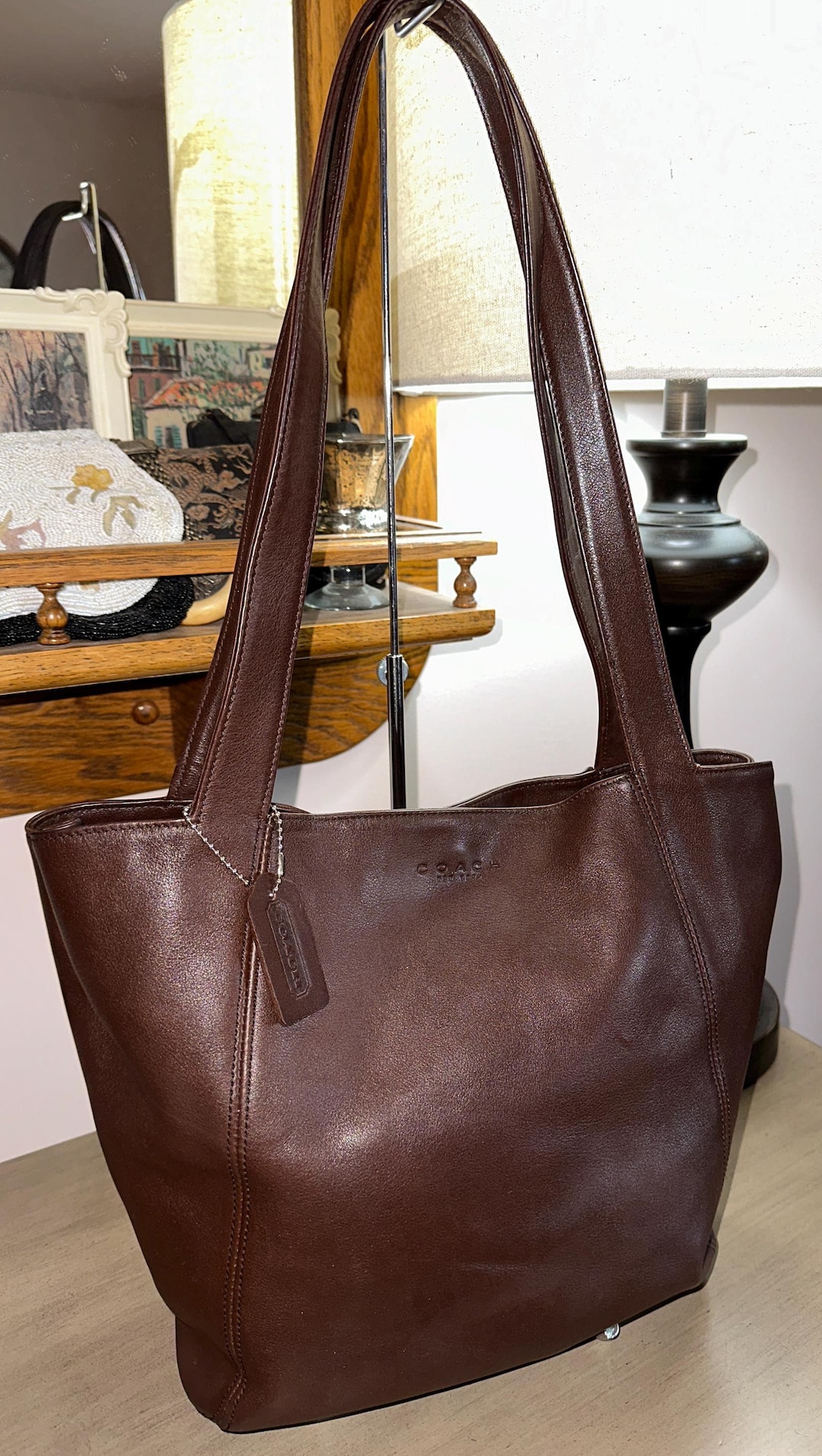 Vintage COACH Lexington Tote Leather Shoulder Bag Purse 4181 Mahogany ...