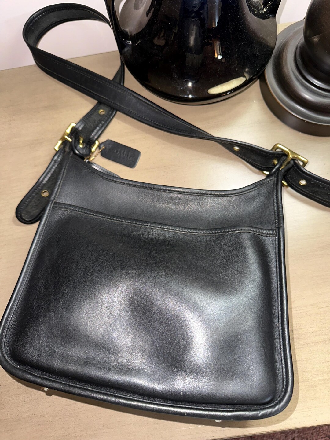 Vintage COACH Legacy Zip Black Leather Shoulder Bag Purse 9966 - Etsy