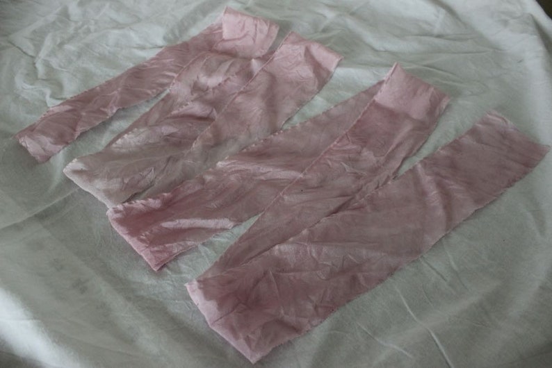 Hand Torn Silk Ribbon Dyed With Cochineal 2 X 72 - Etsy Denmark