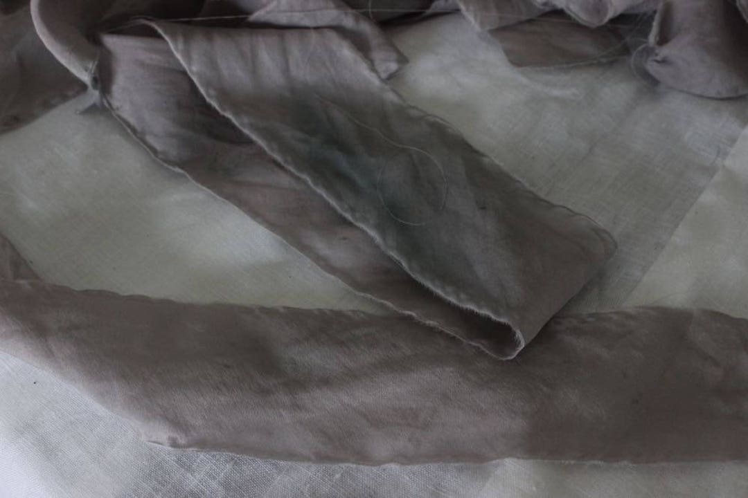 Hand Torn Silk Ribbon Hand Dyed With Hibiscus and Cabbage 2 X 54 - Etsy