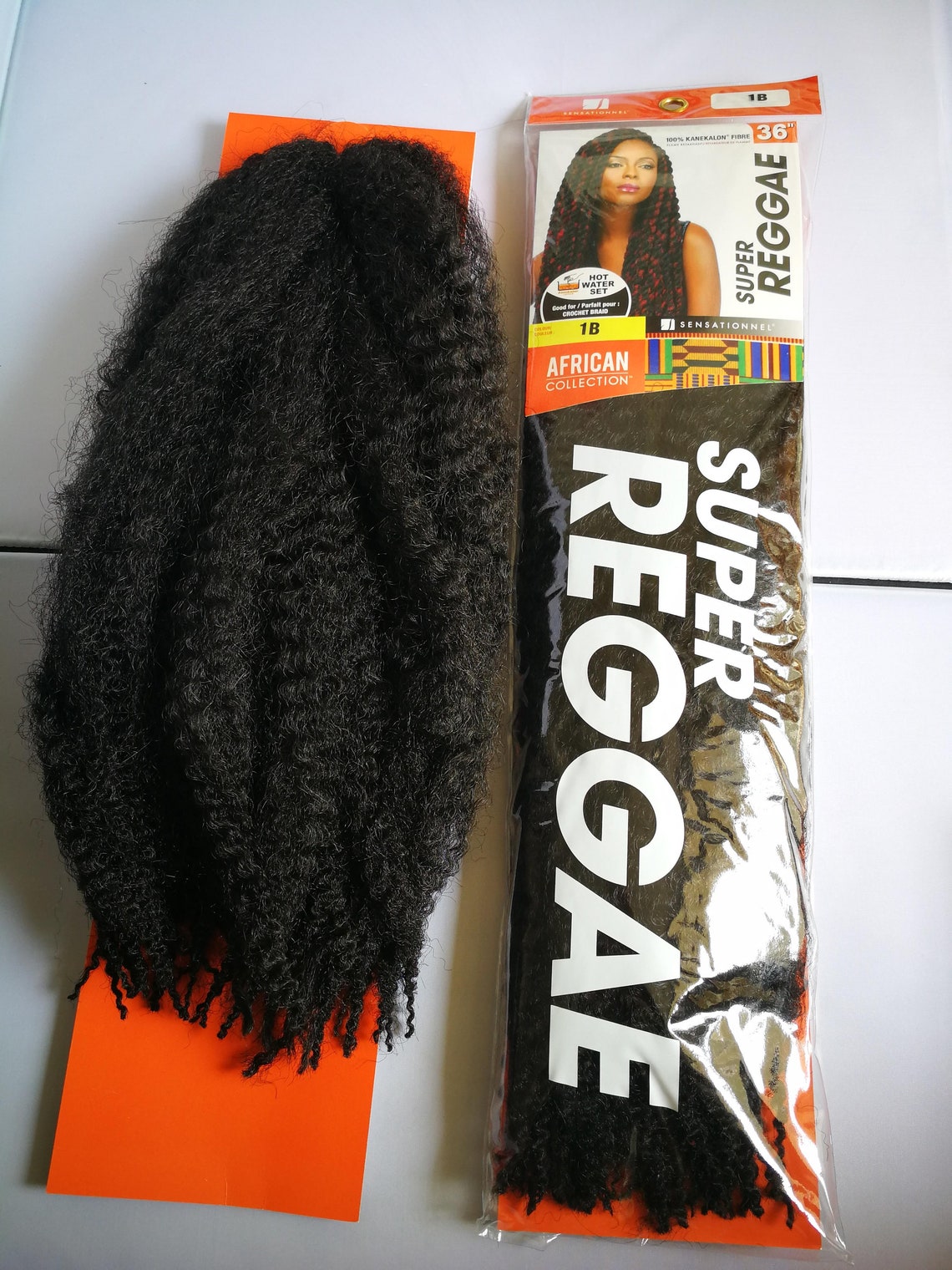 Super Reggae Kanekalon Fibre Braid by African Collection. Colour 1B ...