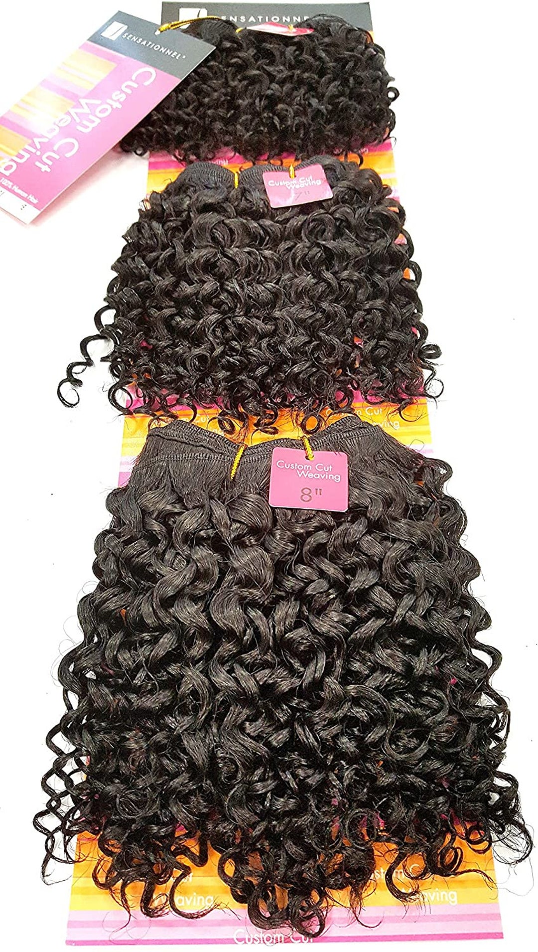 Human Hair Jerry Curl, Super Weave. Short 3 Piece Set. Natural Black. 6 ...