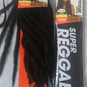 Super Reggae Kanekalon Fibre Braid by African Collection. Colour 1B ...