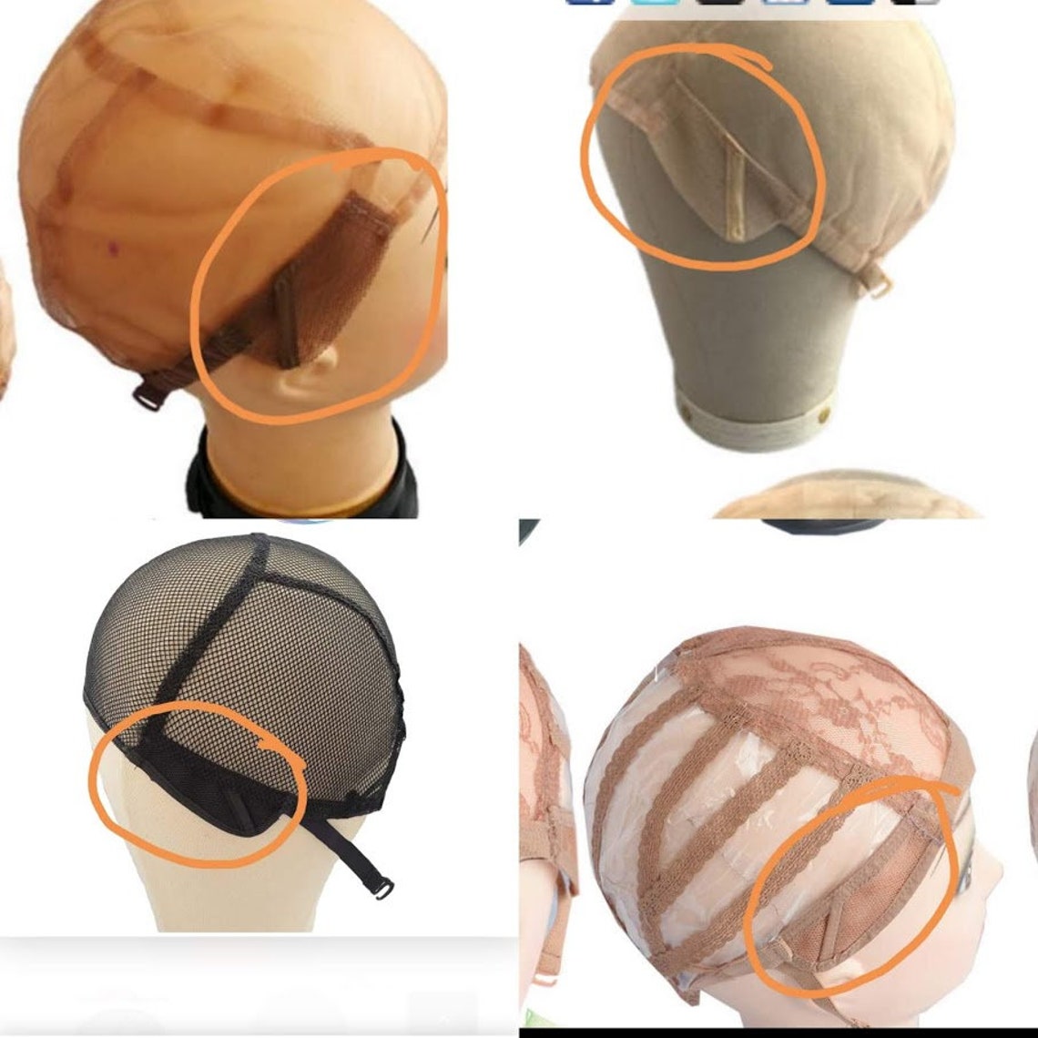 A Set of 2 Wig Handles for Wig Cap. Ear Flaps, Ear Tabs, Wig Springs ...