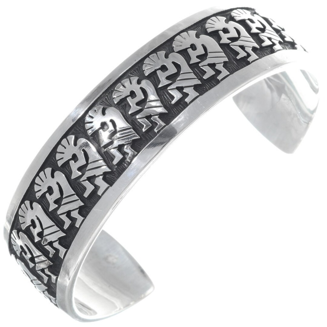 Navajo Overlaid Silver Kokopelli Cuff Handmade Sterling - Etsy