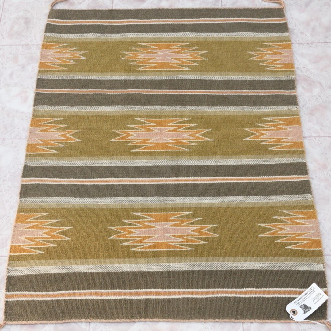 Vintage Navajo Wool Rug Wide Ruins Pattern 2.1 Feet by 2.9 Feet 0009 - Etsy