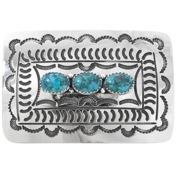 Silver Turquoise Belt Buckle - Etsy