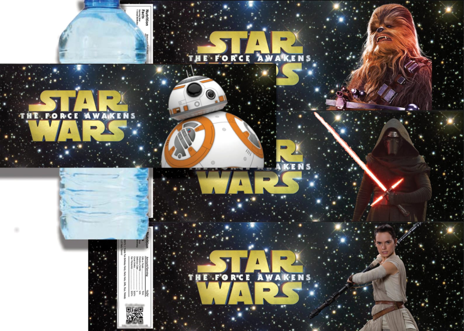 Star Wars Themed Water Bottle Labels 4 Unique Star Wars Force - Etsy