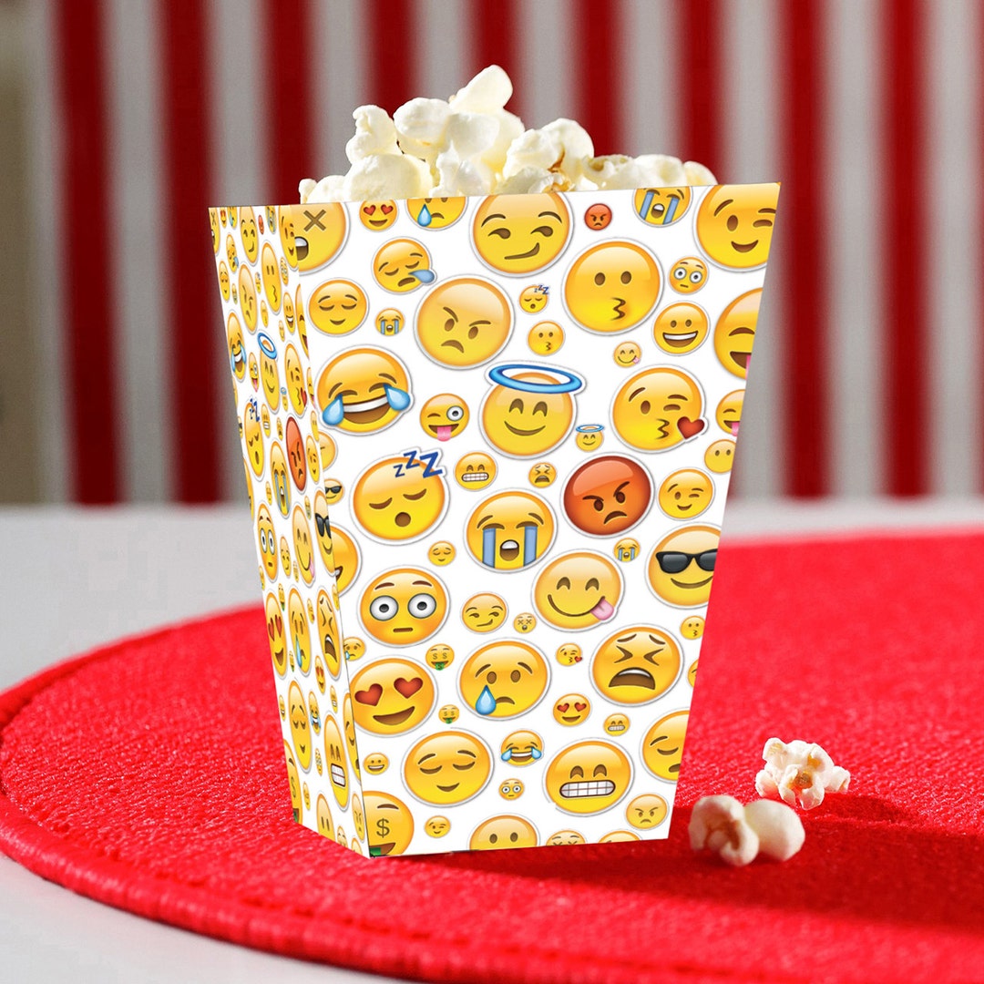 Emoji Inspired Popcorn Snack Box Instant Download and Print Emoji ...