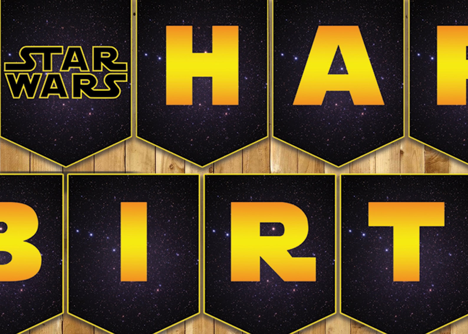 Star Wars Birthday Banner Instant Download Star Wars Themed Banner ...