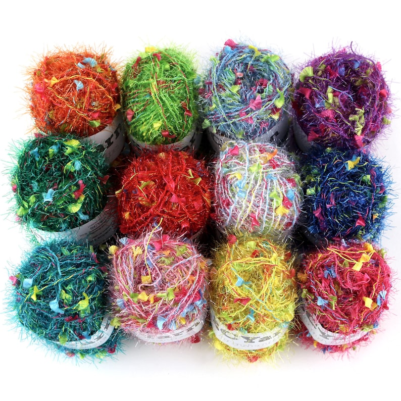 Scyarn 12 Skeins Scrubby Yarn Assorted Colors 100% - Etsy